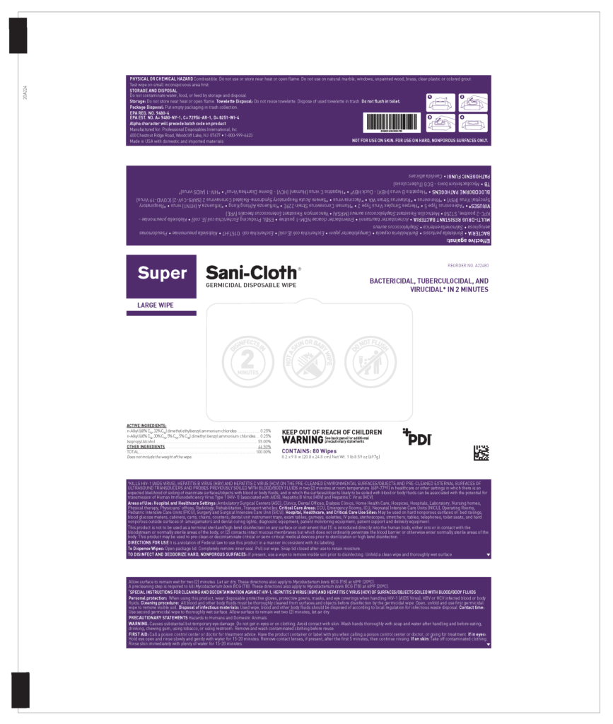 Super Sani-Cloth® Germicidal Disposable Wipe | PDI Healthcare