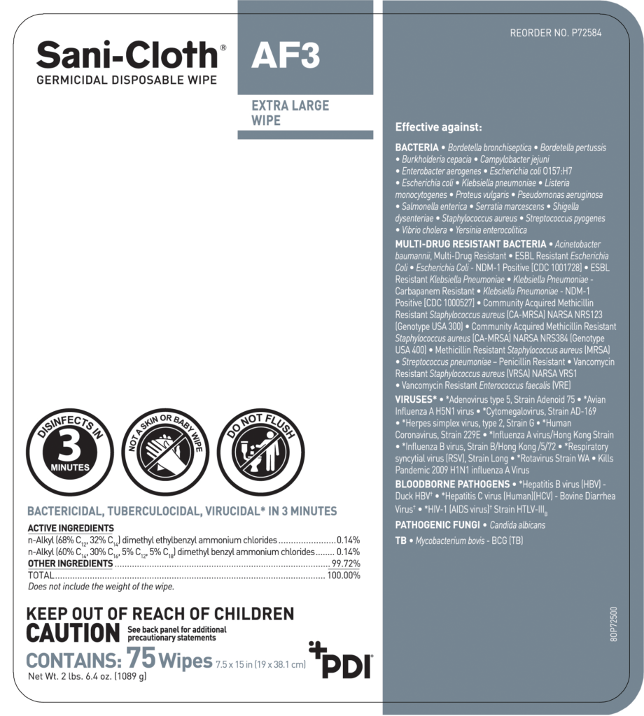 Sani-Cloth® AF3 Germicidal Disposable Wipe - PDI Healthcare