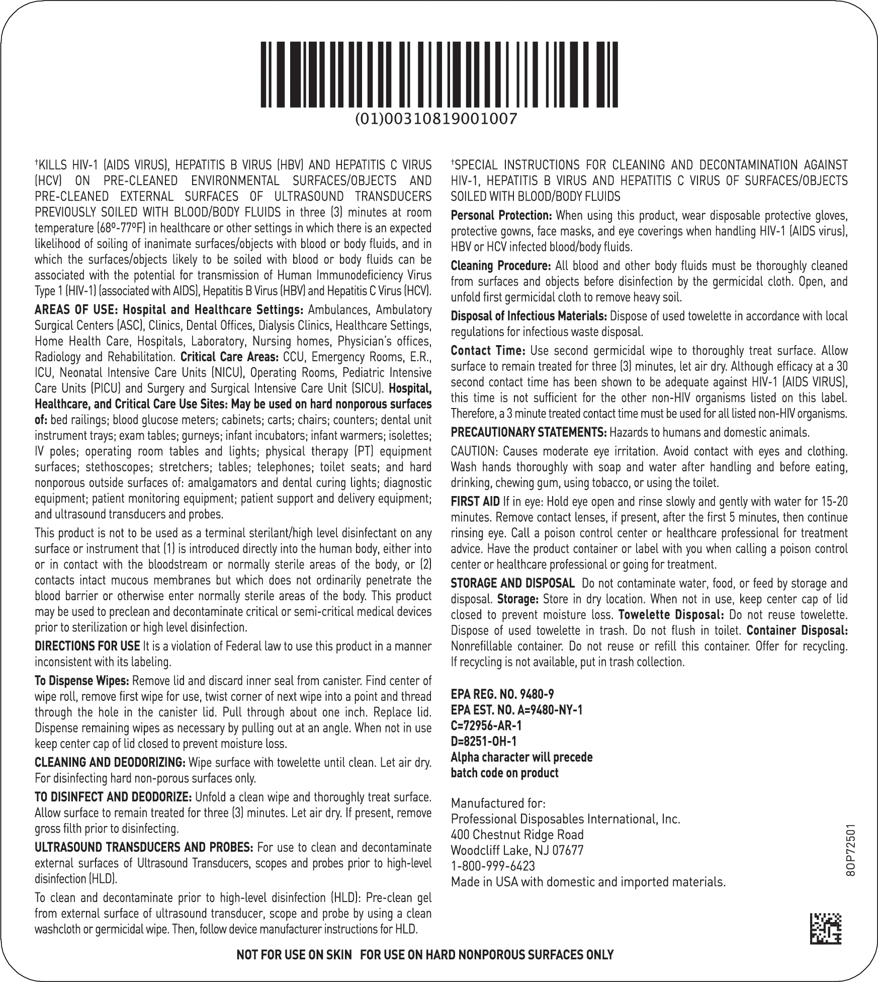 Sani-Cloth® AF3 Germicidal Disposable Wipe - PDI Healthcare