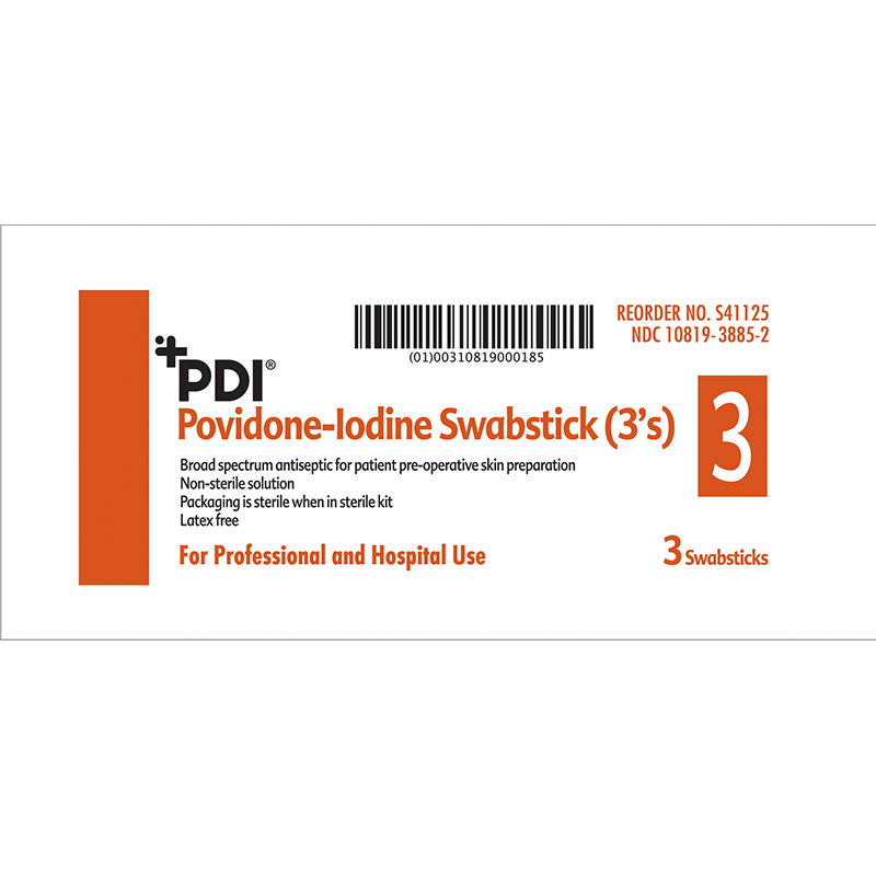 PDI 10% USP PVP-I Skin Antiseptic Swab and Swabsticks - PDI Healthcare