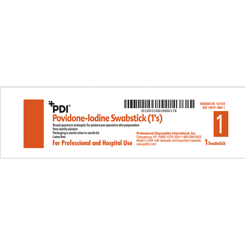 PDI 10% USP PVP-I Skin Antiseptic Swab and Swabsticks - PDI Healthcare