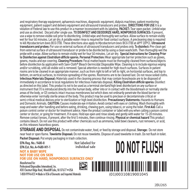 Sani-Cloth® Bleach Germicidal Disposable Wipe | PDI Healthcare