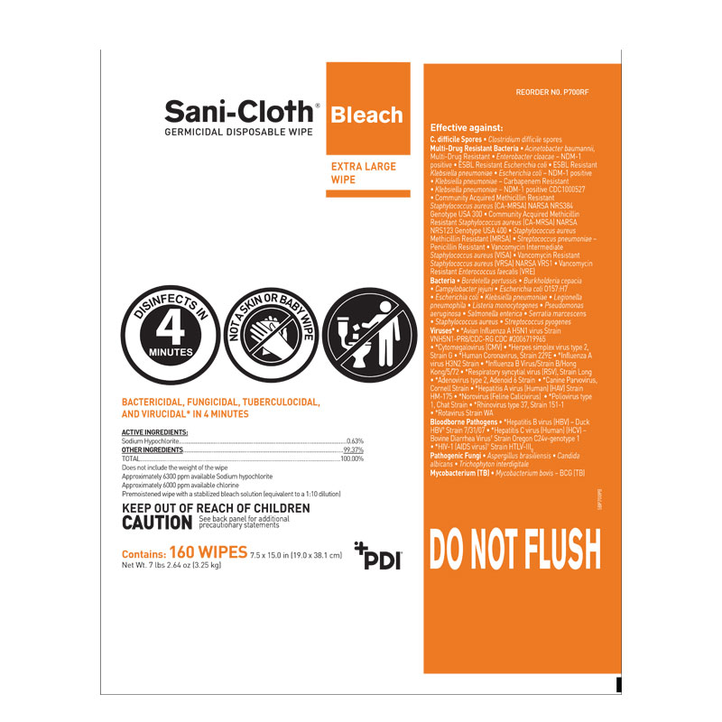 Sani-Cloth® Bleach Germicidal Disposable Wipe | PDI Healthcare