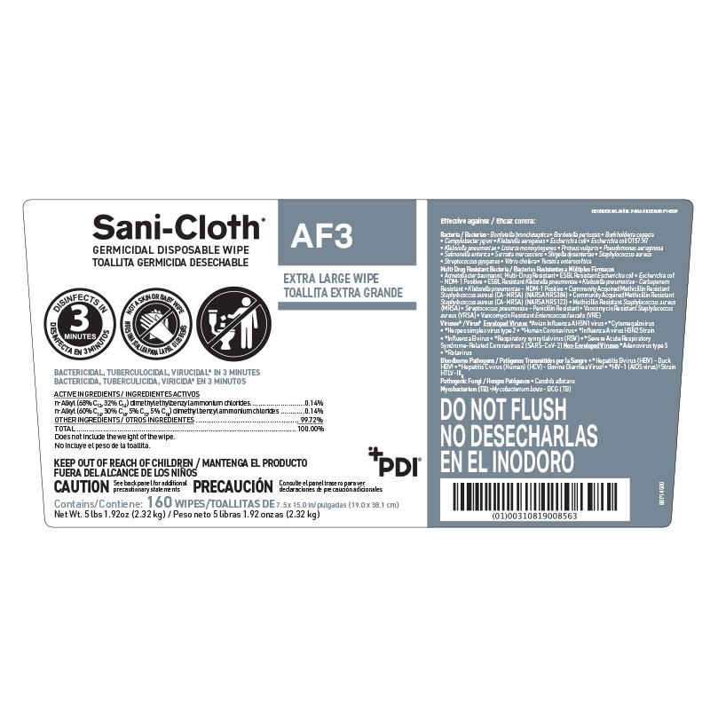 Sani-Cloth® AF3 Germicidal Disposable Wipe | PDI Healthcare