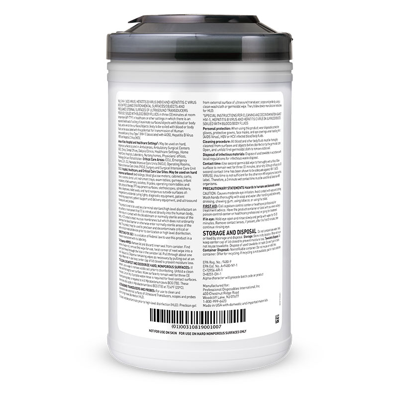 sani cloth data sheet