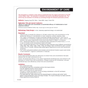 Effects of contact time and concentration on bactericidal efficacy of 3 ...