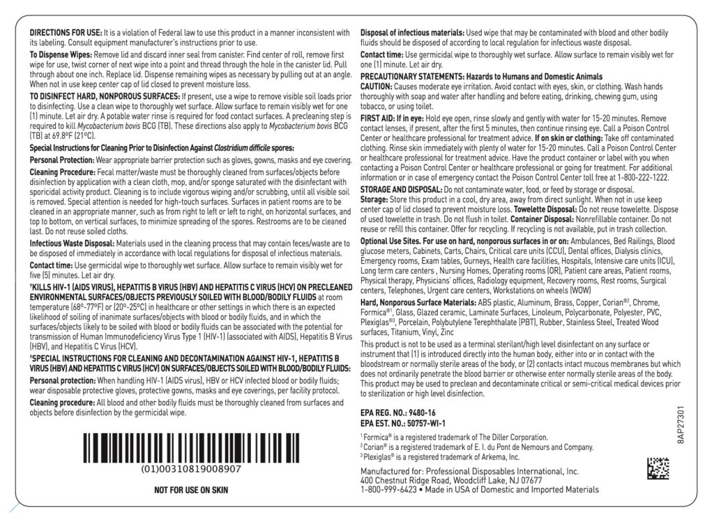 Sani-HyPerCide® Germicidal Disposable Wipe | PDI Healthcare