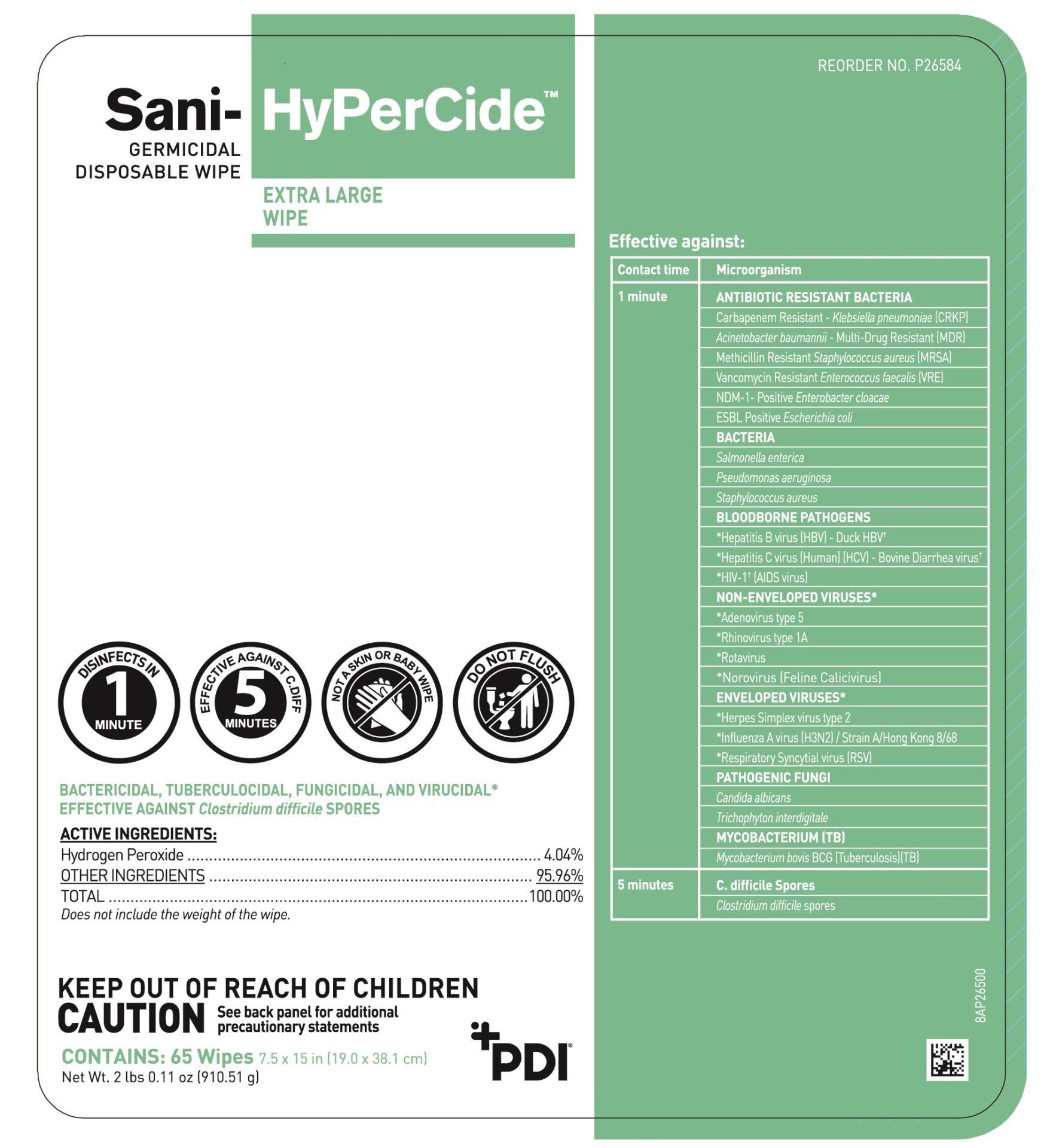 Sani-HyPerCide® Germicidal Disposable Wipe | PDI Healthcare