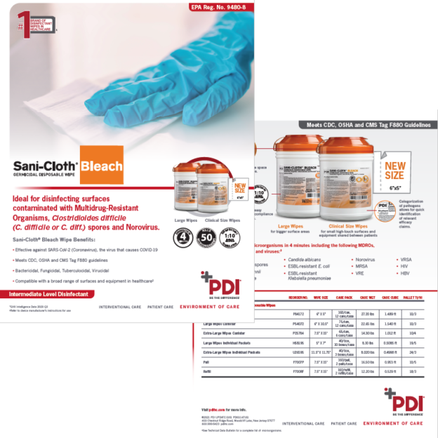 Sani-Cloth Bleach Wipes Sell Sheet | PDI Healthcare