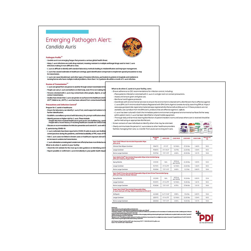 Emerging Pathogens Alert - Candida auris - PDI Healthcare