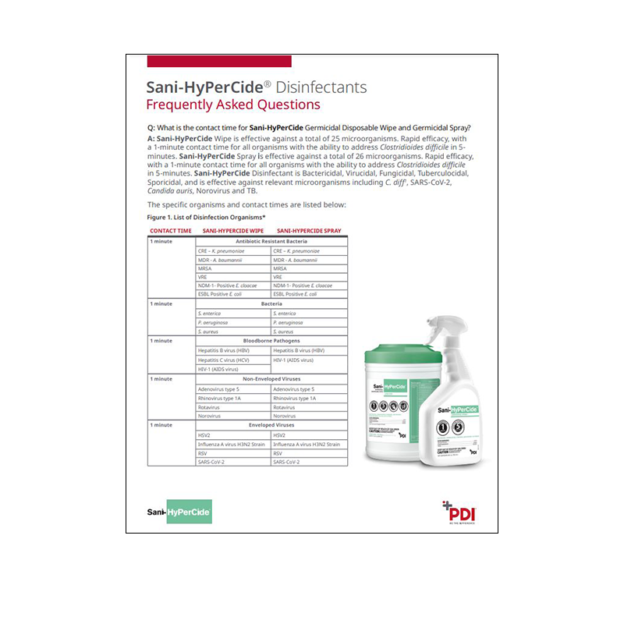 Sani-HyPerCide® Disinfectants Frequently Asked Questions | PDI Healthcare