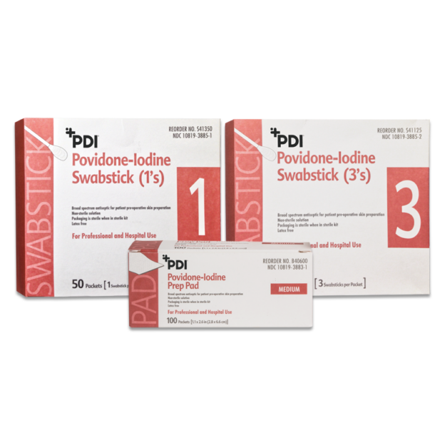 PDI 10% USP PVP-I Skin Antiseptic Swab and Swabsticks - PDI Healthcare