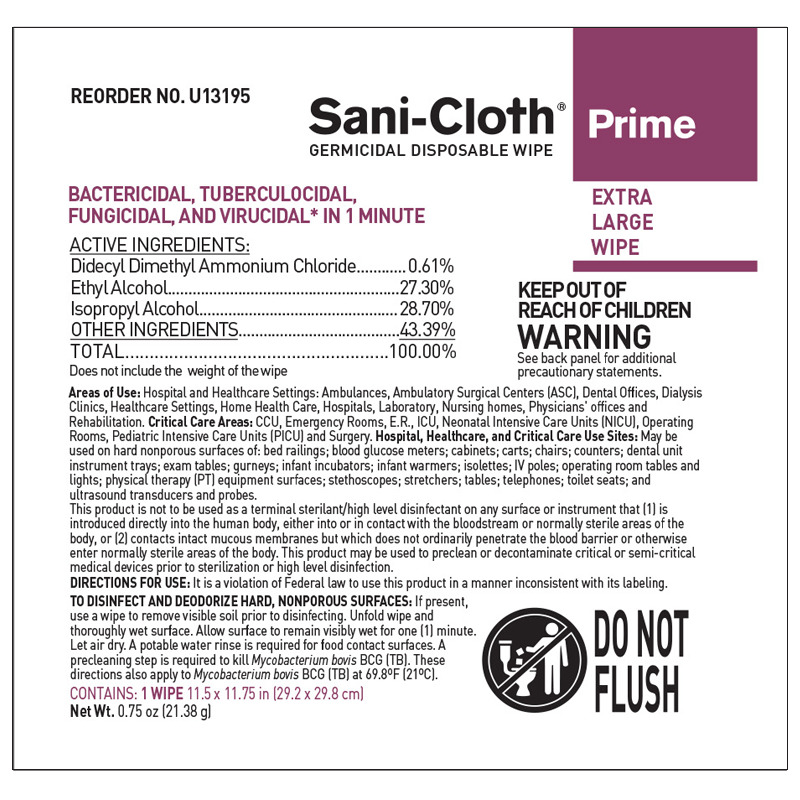 Sani-Cloth® Prime Germicidal Disposable Wipe | PDI Healthcare