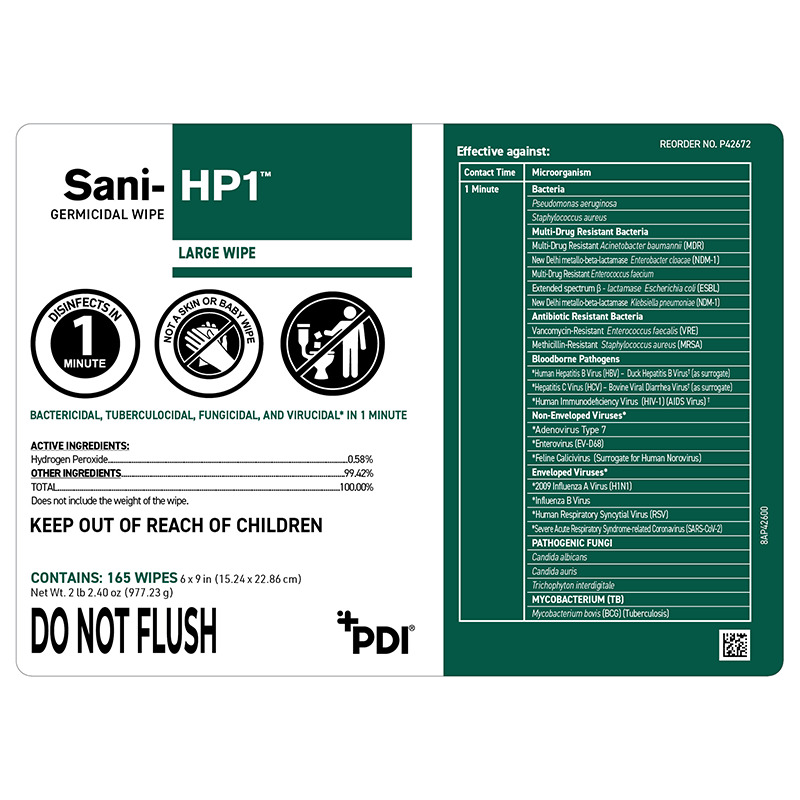 Sani-HP1™ Germicidal Disposable Wipe | PDI Healthcare