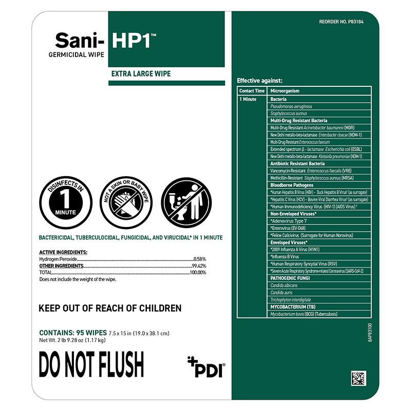 Sani-HP1™ Germicidal Disposable Wipe | PDI Healthcare